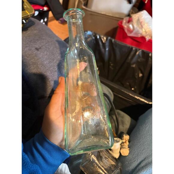 Storage & Organization | Vintage Italian Green Triangle Bottle Italy ...